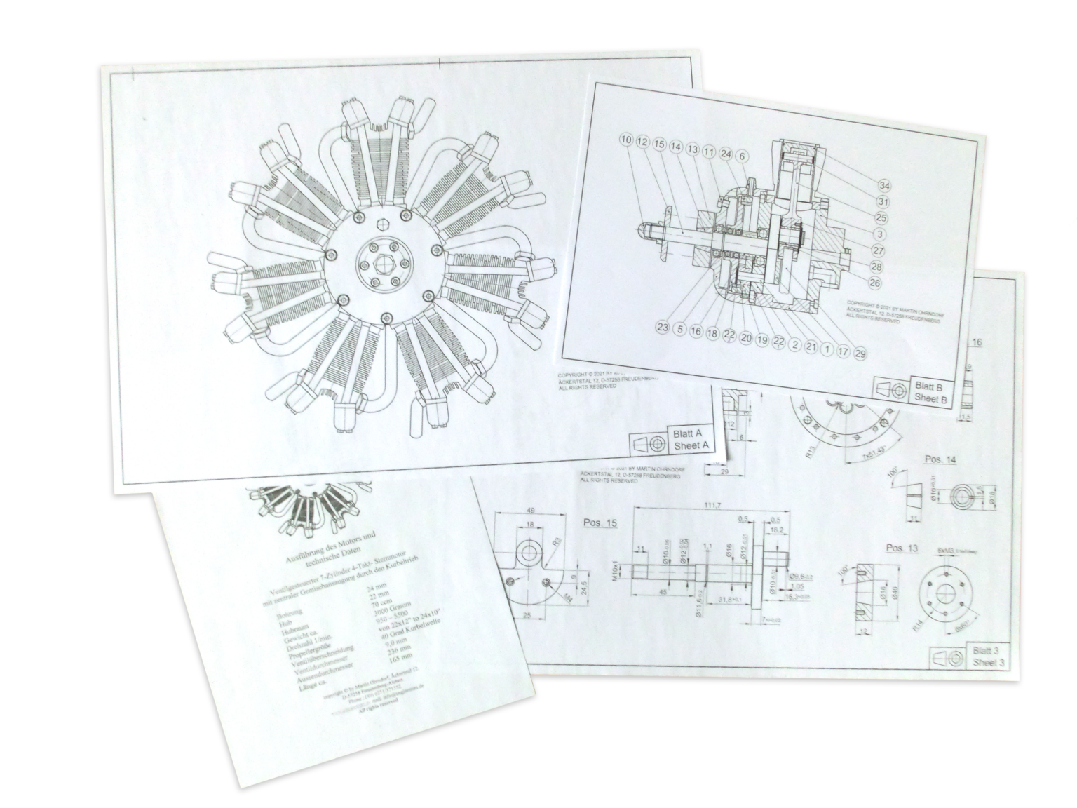 Plan: 7 Cylinder Radial Engine | Martin Ohrndorf Modellbau & Technik